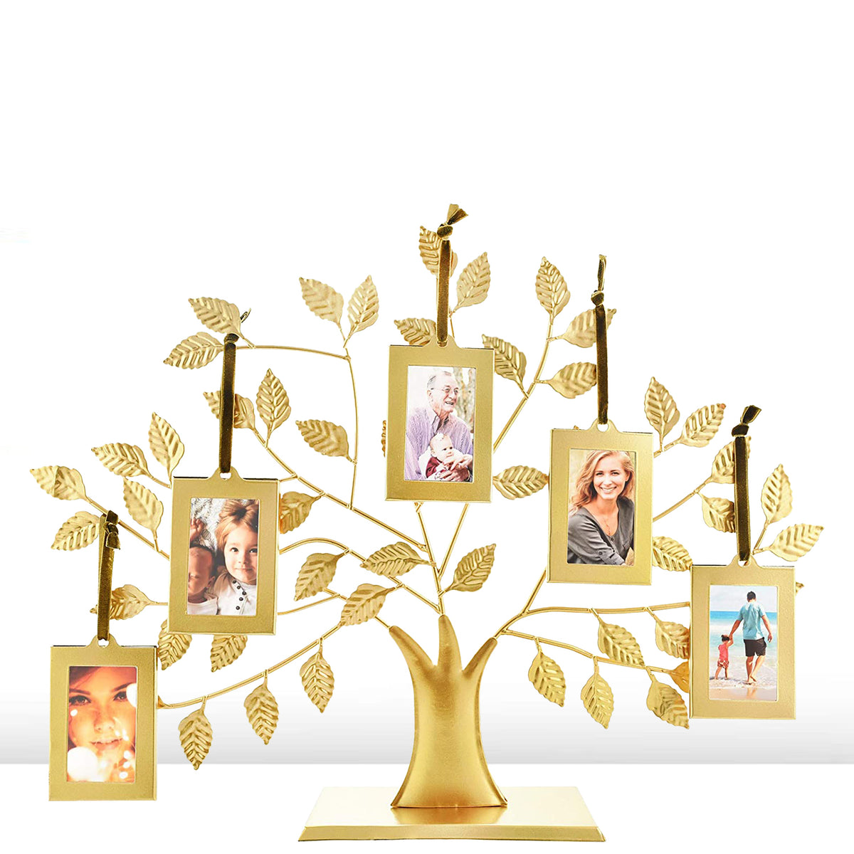 Family Tree Gold Photo Frame with 5 Hanging Picture Frames – Thetford ...
